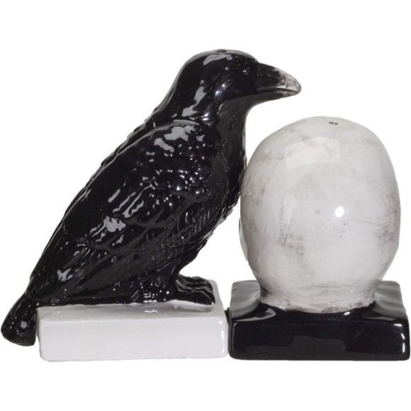 Dining | Pacific Halloween Decor The Raven Ceramic Salt And Pepper ...